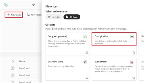 파이프라인에서 데이터 흐름 사용하기 microsoft fabric microsoft learn