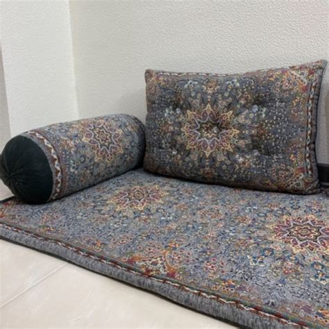 خرید و قیمت تشک کناره اتاق ست شاه نشین 5تکه در شش رنگ طوسی ،سرمه ای،آبی