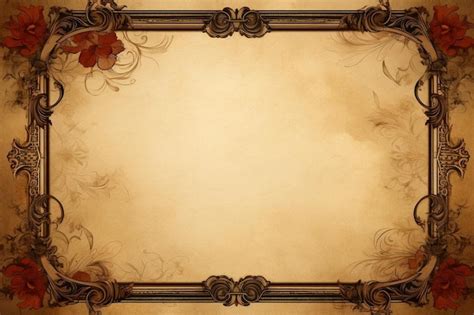Vintage Ornate Border On Faded Canvas Old Texture Grunge Paper Vintage Background Premium AI