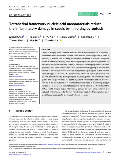 Pdf Tetrahedral Framework Nucleic Acid Nanomaterials Reduce The
