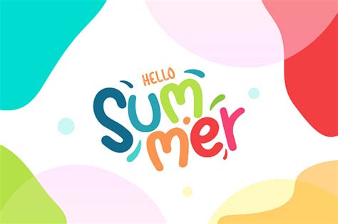 Hello Summer의 글자 구성과 추상적인 모양 여름 레터링 벡터 스톡 일러스트레이션 여름에 대한 스톡 벡터 아트 및 기타 이미지 Istock
