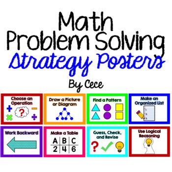 Math Problem Solving Strategy Posters By Cece Teachers Pay Teachers