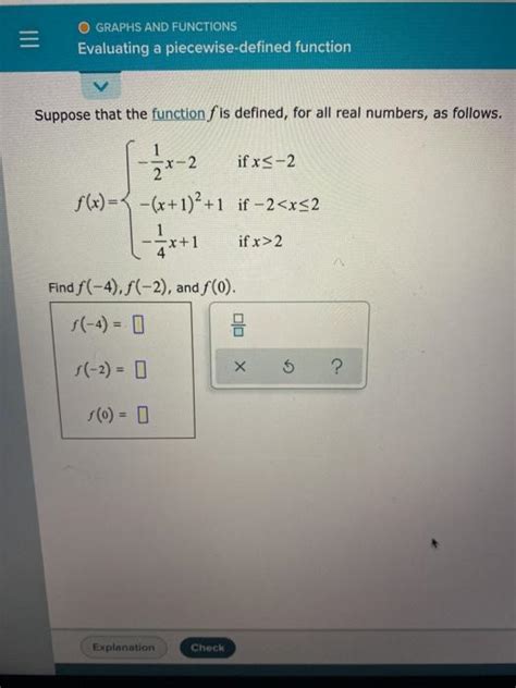 Solved Graphs And Functions Evaluating A Piecewise Defined