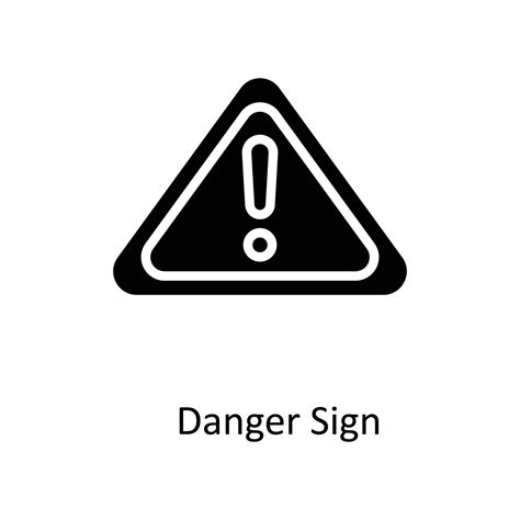 Danger Sign Vector Solid Icons Simple Stock Illustration Stock