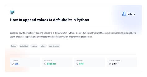 how to append values to defaultdict in python labex