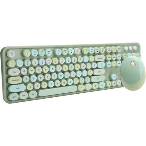 Combo Clavier Et Souris Sans Fil Souris Clavier Compacte Ergonomique Color E Mignonne Et