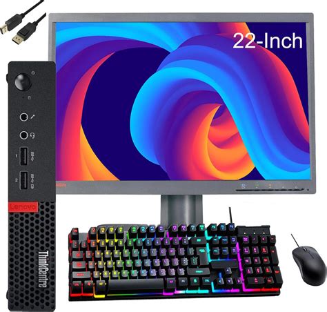 Amazon Com Lenovo ThinkCentre M720q Tiny Desktop Computer With 22 FHD Monitor Bundle Intel I5