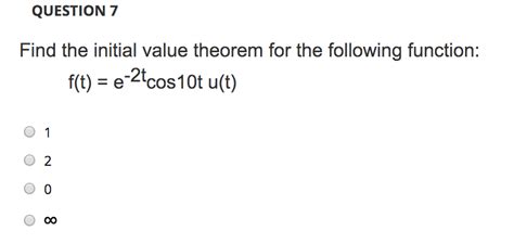 Solved QUESTION Find The Initial Value Theorem For The Chegg Com