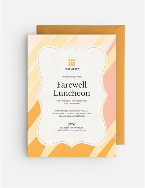 Farewell Luncheon Invitation Template In Publisher Word Illustrator