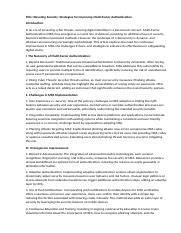 Strategies For Improving Multi Factor Authentication Enhancing Course Hero