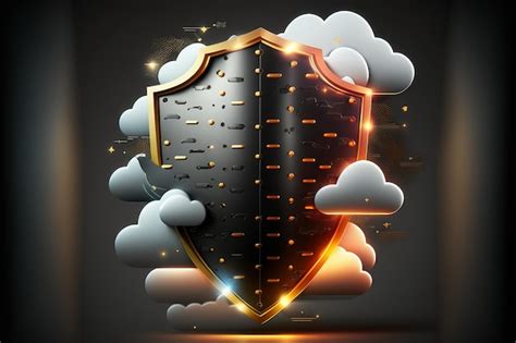 Premium Ai Image A Shield With A Cloud On It