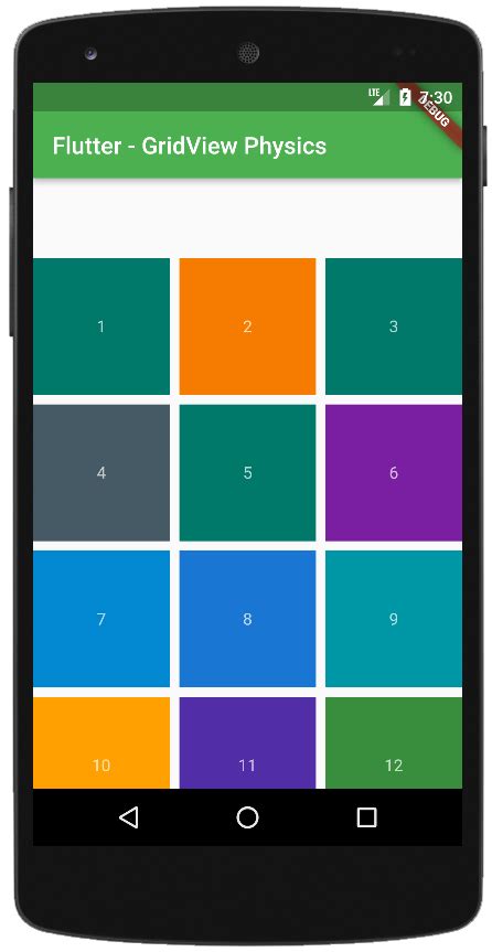 Flutter GridView Physics Flutter Tutorials