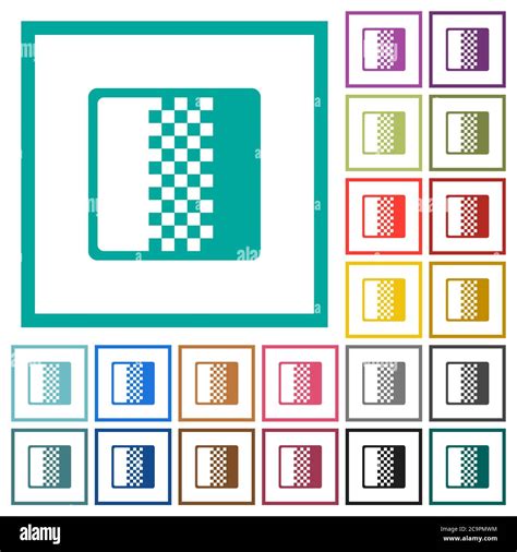Color Gradient Flat Color Icons With Quadrant Frames On White