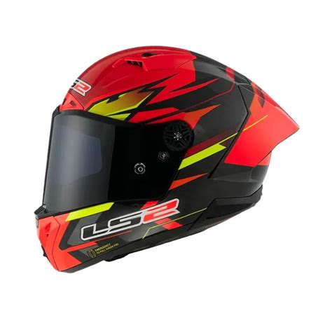 Casco Ls2 Ff805 Thunder C Gp Aero Fire Rojo Negro Visor Humo American