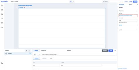 list view tooljet