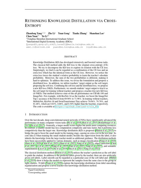 2466 Rethinking Knowledge Distillation Via Cross Pdf Artificial Intelligence Intelligence