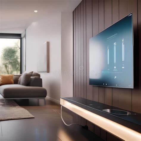 A Person Using A Voice Controlled Assistant To Control Smart Home Devices3 Stock Illustration