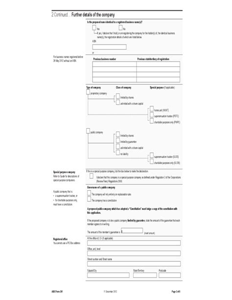 Application For Registration As An Australian Company Free Download