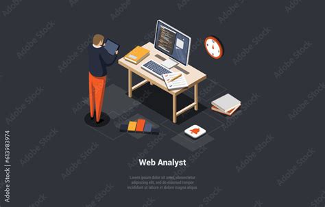 Concept Of Testing Data Analysis And Science Debugging Seo Web Analyst Man Marketer Analyzing