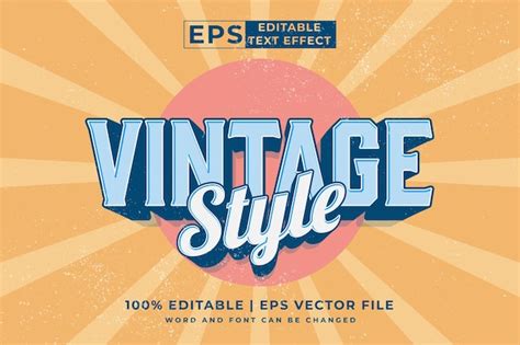 Premium Vector Editable Text Effect Vintage Template Style Premium Vector