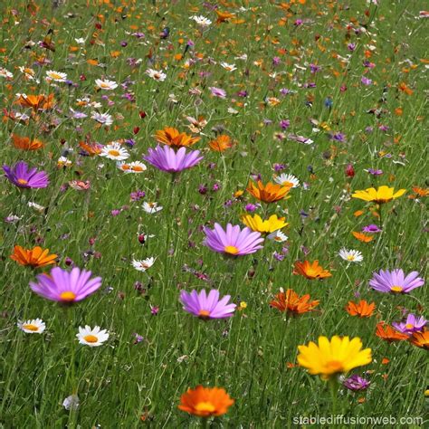 Field Of Flowers Stable Diffusion Online