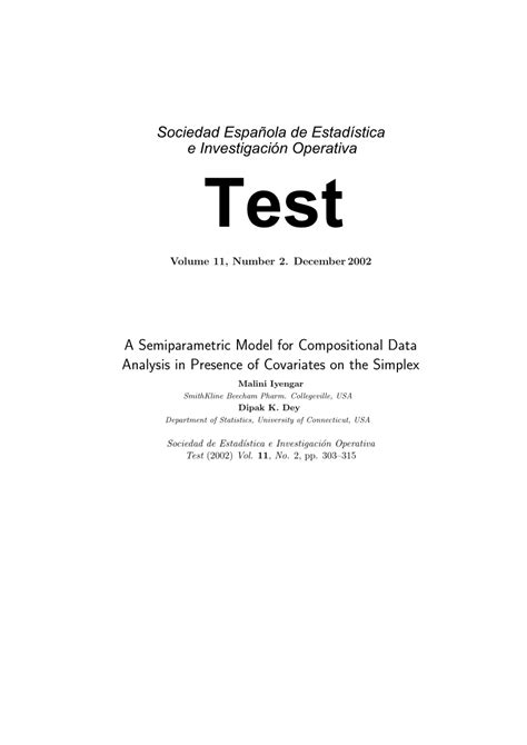 Pdf A Semiparametric Model For Compositional Data Analysis In Presence Of Covariates On The