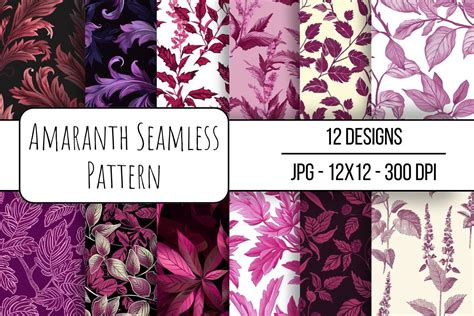 Amaranth Seamless Pattern Graphic By Juniper Moon · Creative Fabrica