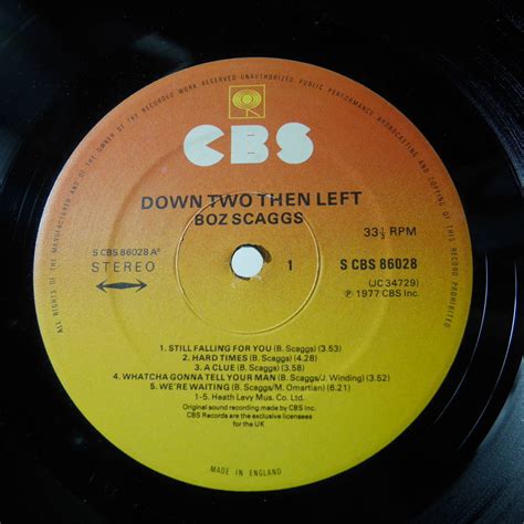 Yahooオークション アナログ Cbs・uk盤～ Boz Scaggs Down Two Then
