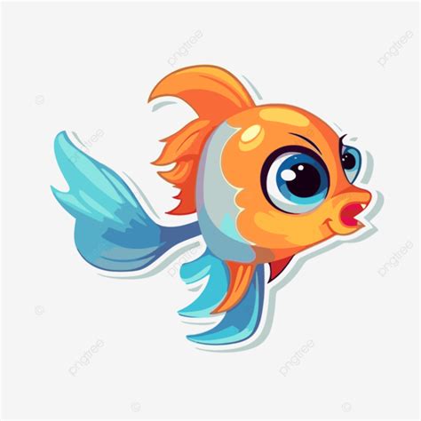 주황색과 파란색의 만화 물고기 벡터 구피 상표 만화 Png 일러스트 및 벡터 에 대한 무료 다운로드 Pngtree