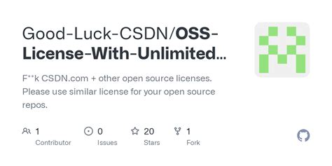 GitHub Good Luck CSDN OSS License With Unlimited Liabilities From CSDN F K CSDN Other