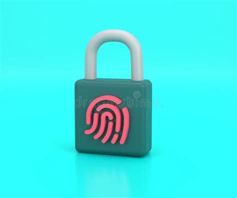 Biometric Fingerprint Password With Padlock Icon Security Concept Stock Illustration