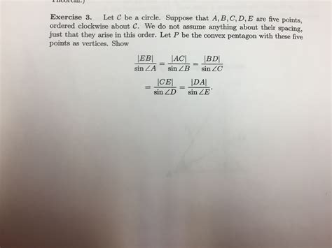 Solved Let C Be A Circle Suppose That A B C D E Are Chegg Com