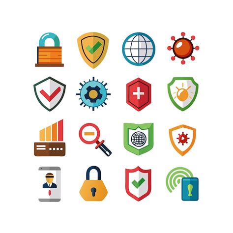 Premium Vector Security Icon Set Collection Vector Illustration