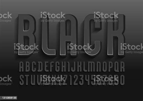 3d 다크 글꼴 트렌디 한 원래의 대담한 알파벳 현대 응축 된 문자와 숫자 벡터 일러스트 10eps 0명에 대한 스톡 벡터 아트 및 기타 이미지 Istock
