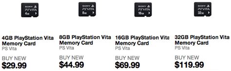 PS Vita Memory Cards Get Priced Come In And GB Variations