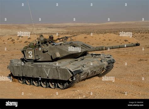 An Israel Defense Force Magach 7 Main Battle Tank During An Exercise In