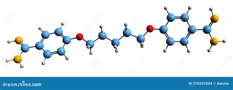3d Image Of Pentamidine Skeletal Formula Stock Illustration