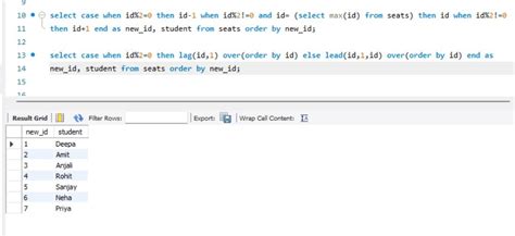 Sql Practice How To Swap Seat Ids Hairav Kumar Posted On The Topic
