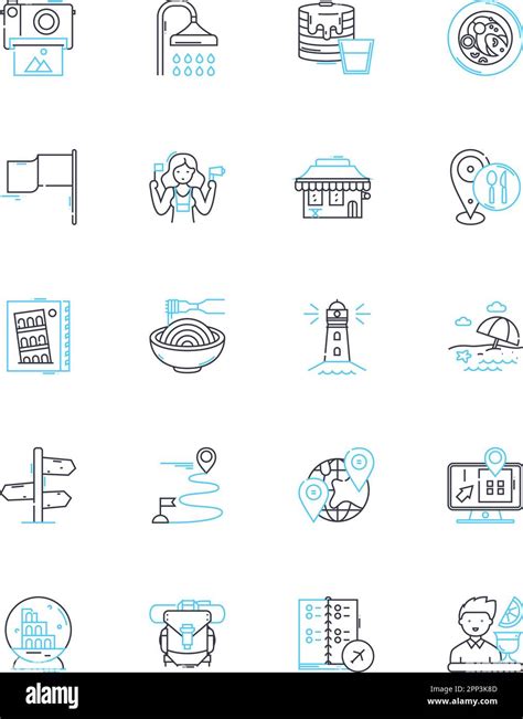 Transport Linear Icons Set Car Bus Train Bicycle Plane Boat Motorcycle Line Vector And