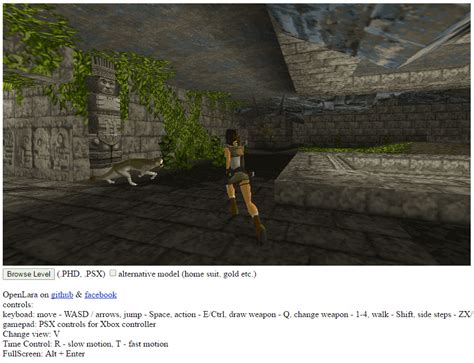 webgl port von openlara tomb raider im browser spielen datistics
