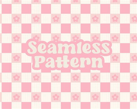 Floral Checkers Pattern Retro Spring Pattern Cute Girl Pattern
