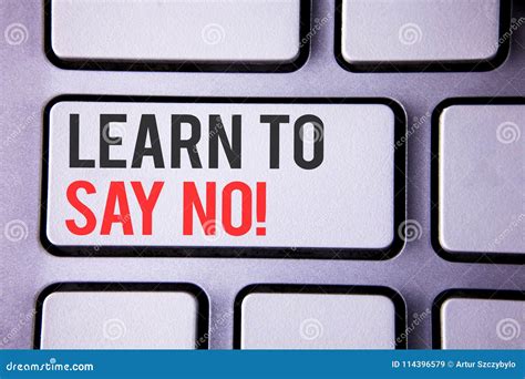 Handwriting Text Learn To Say No Motivational Call Concept Meaning Encouragement Advice Tips