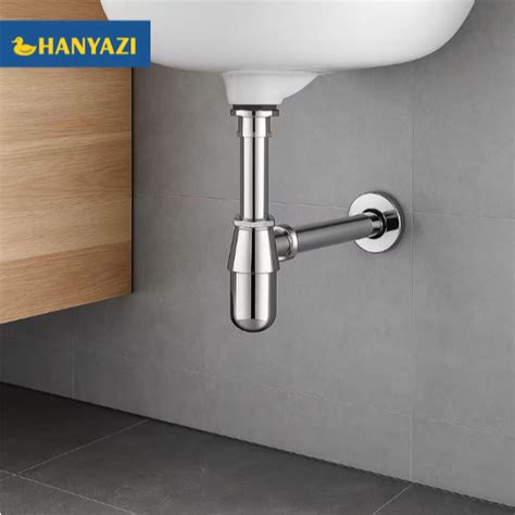 Bathroom Basin P Trap Brass Drain Pipe Anti Odor Anti Clog Heavy Duty