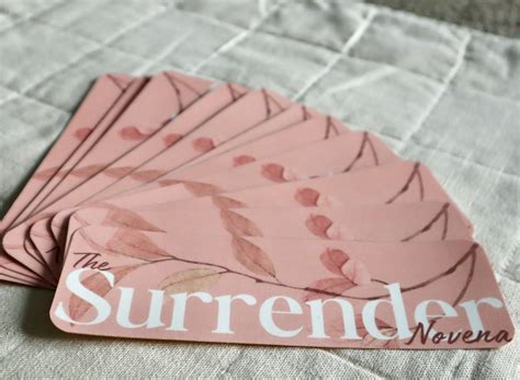 Printable Surrender Novena Prayer Card Set Pink Floral 12 Cards