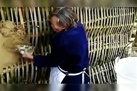 太奶奶非要自己围篱笆真是一点办法都没有 办法