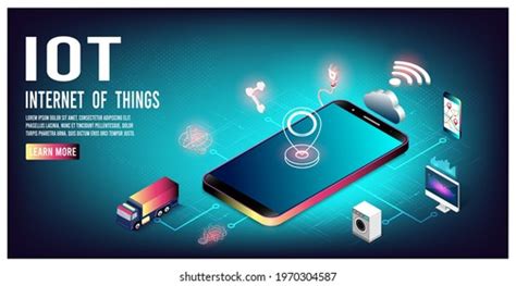 Internet Things Iot Concept Global World Stock Vector Royalty Free