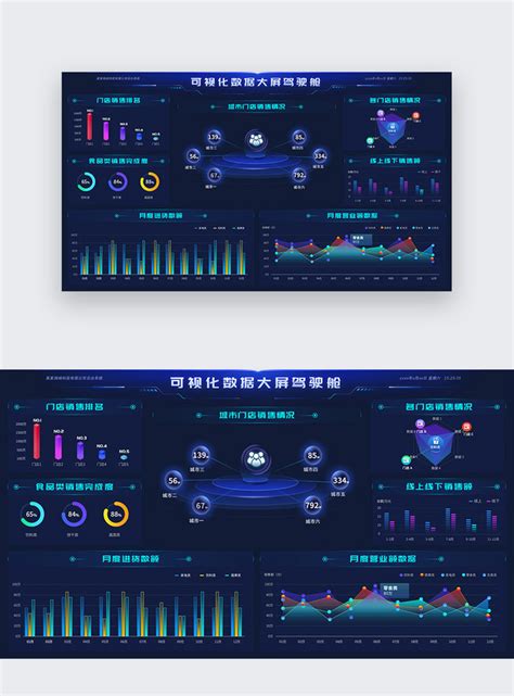 Ui Design Background Data Economy Visual Large Screen Cockpit Web Interface Template Image