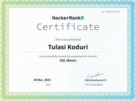 tulasi koduri on linkedin sql hackerrank