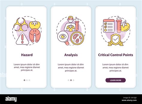 Haccp Elements Onboarding Mobile App Screen Stock Vector Image And Art
