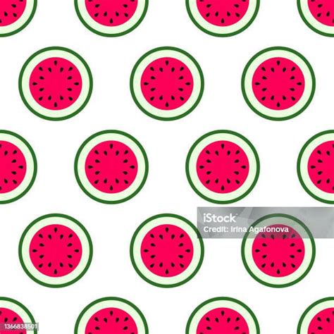 흰색 배경에 빨간 수박 귀여운 여름 원활한 패턴 어린이 디자인을 위한 벡터 브라이트 일러스트레이션 수박에 대한 스톡 벡터 아트 및 기타 이미지 Istock